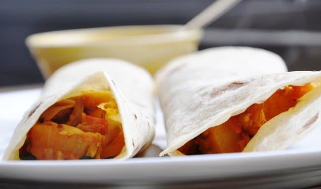 Aloo Masala Kati Roll | Sautéed Spicy Potatoes wrapped in a Roti (vegan ...