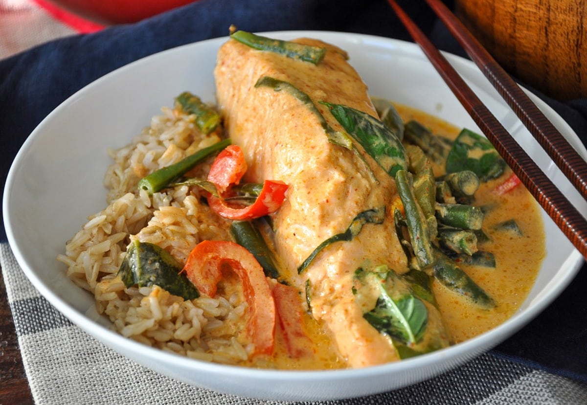 Salmon Panang Curry (paleo, dairy-free, gluten-free) - Honey, Whats Cooking