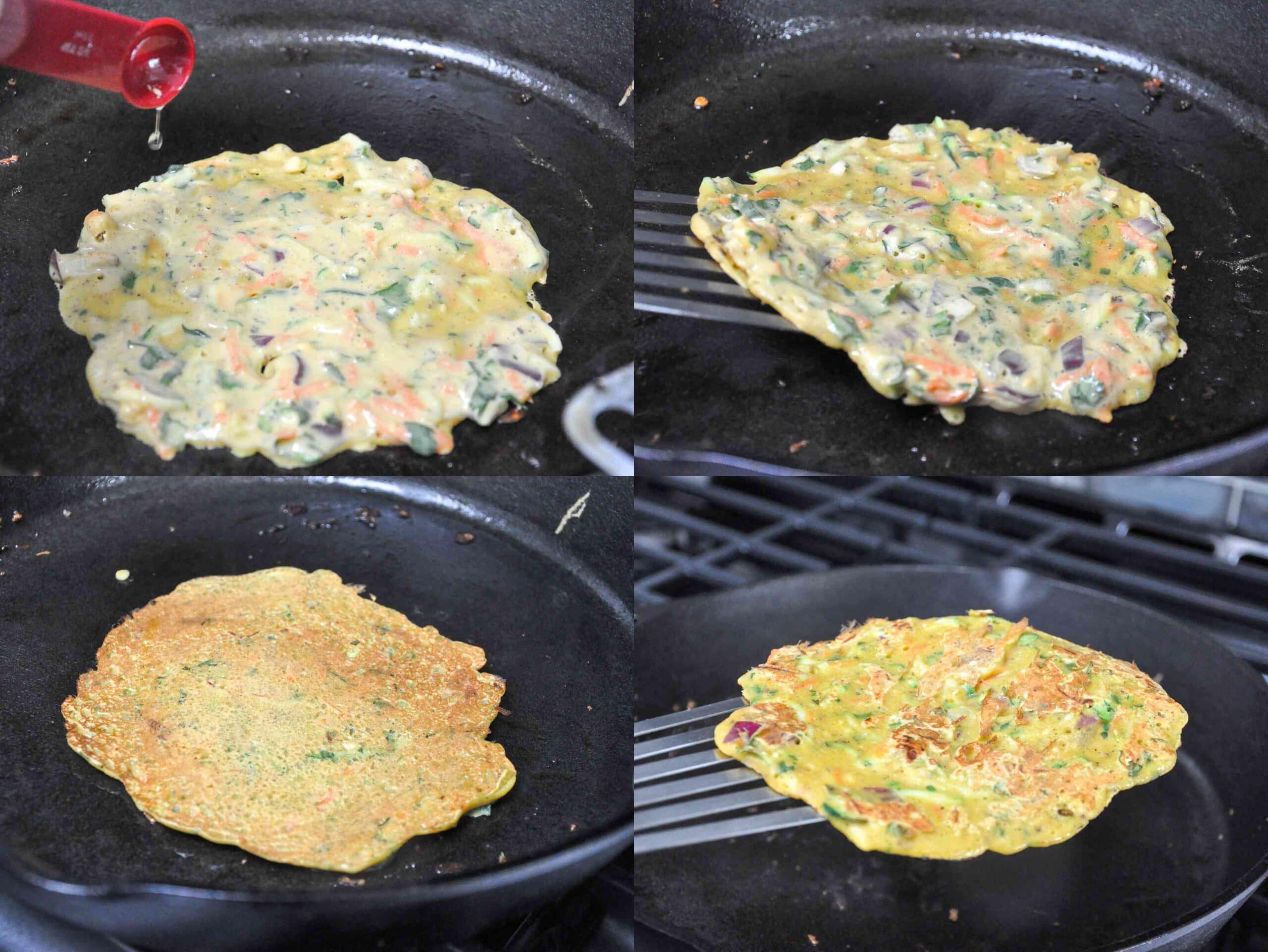 Zucchini Carrot Besan Chilla (Besan Chilla) - Honey, Whats Cooking