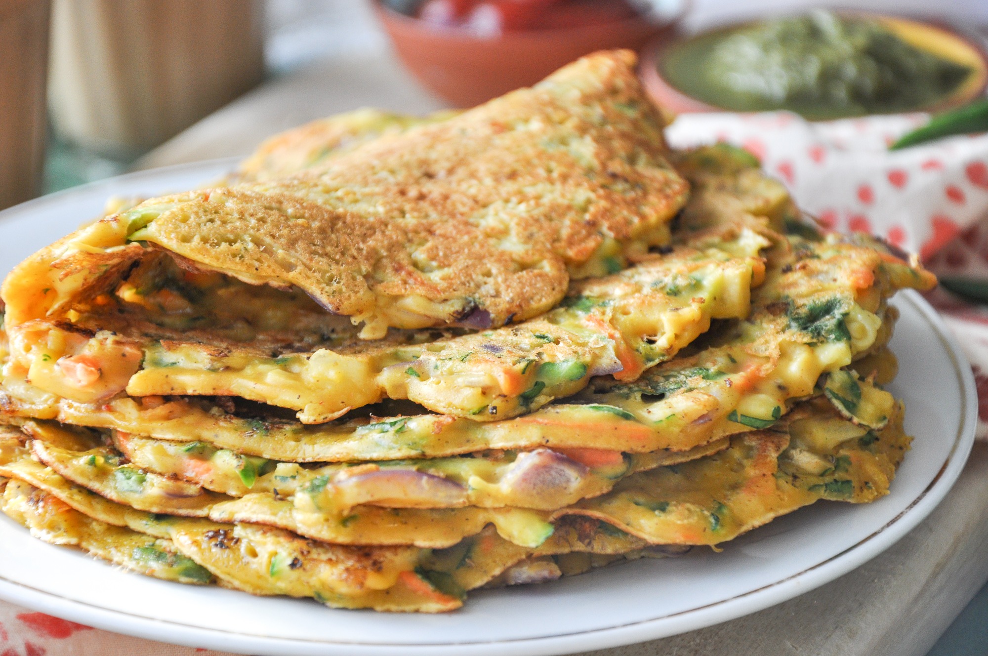Zucchini Carrot Besan Chilla (Besan Chilla) - Honey, Whats Cooking