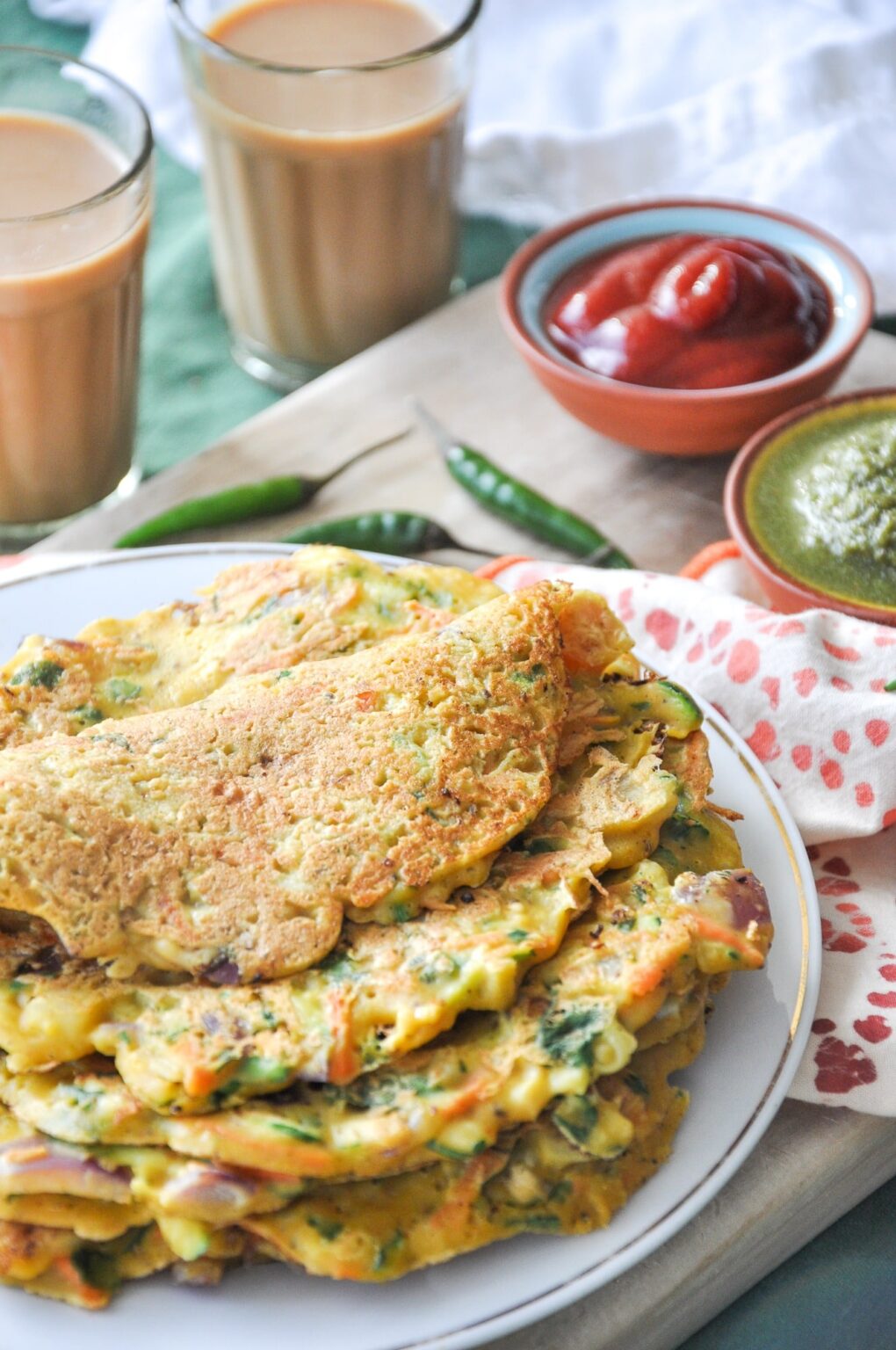 Zucchini Carrot Besan Puda Chilla (healthy, vegan, gluten-free) - Honey ...