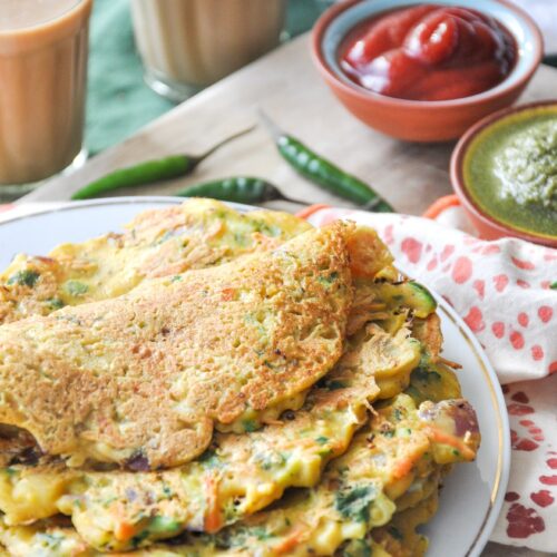 Zucchini Carrot Besan Puda Chilla (healthy, vegan, gluten-free) - Honey ...
