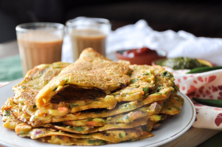 Zucchini Carrot Besan Puda (Besan Chilla) - Honey, Whats Cooking