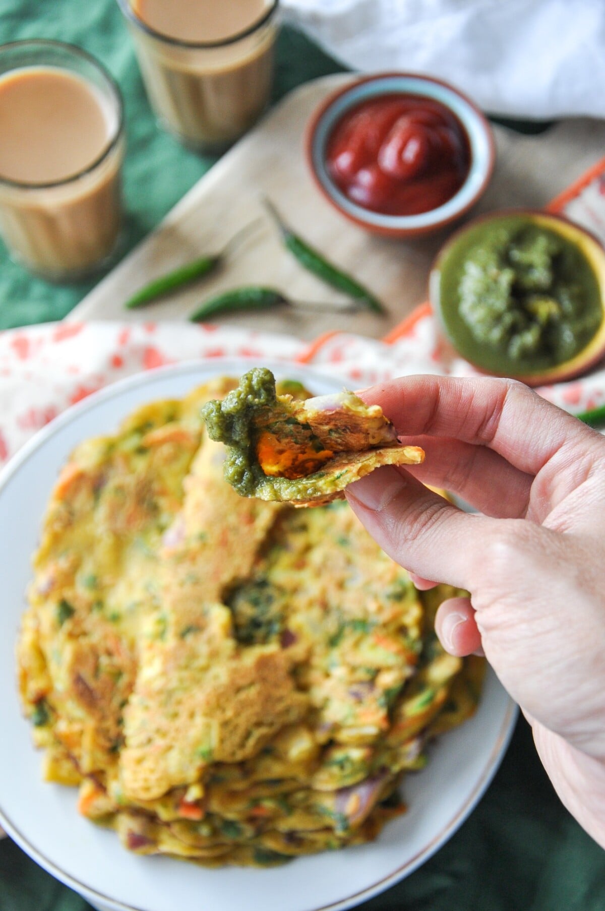 Zucchini Carrot Besan Chilla (Besan Chilla) - Honey, Whats Cooking