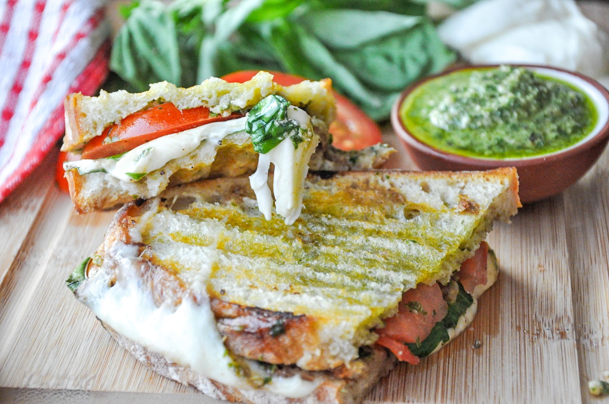 Pesto Caprese Panini (vegetarian, gluten-free option) - Honey, Whats ...