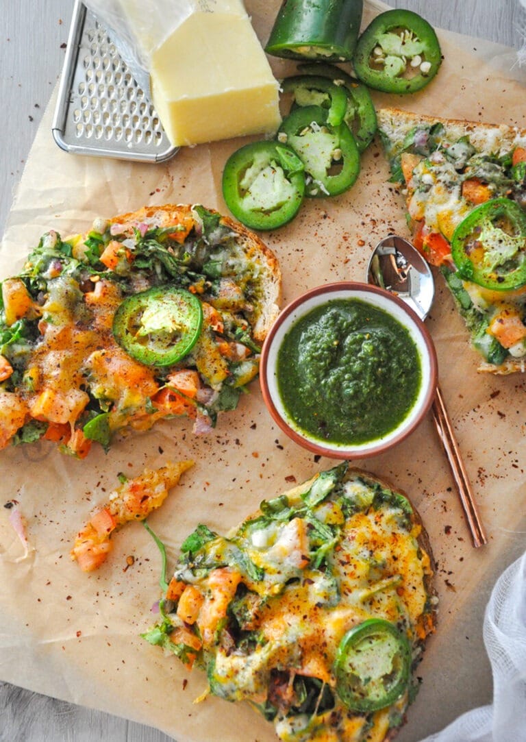 Spinach Chutney Cheese Toastie (vegetarian, gf option) - Honey, Whats ...
