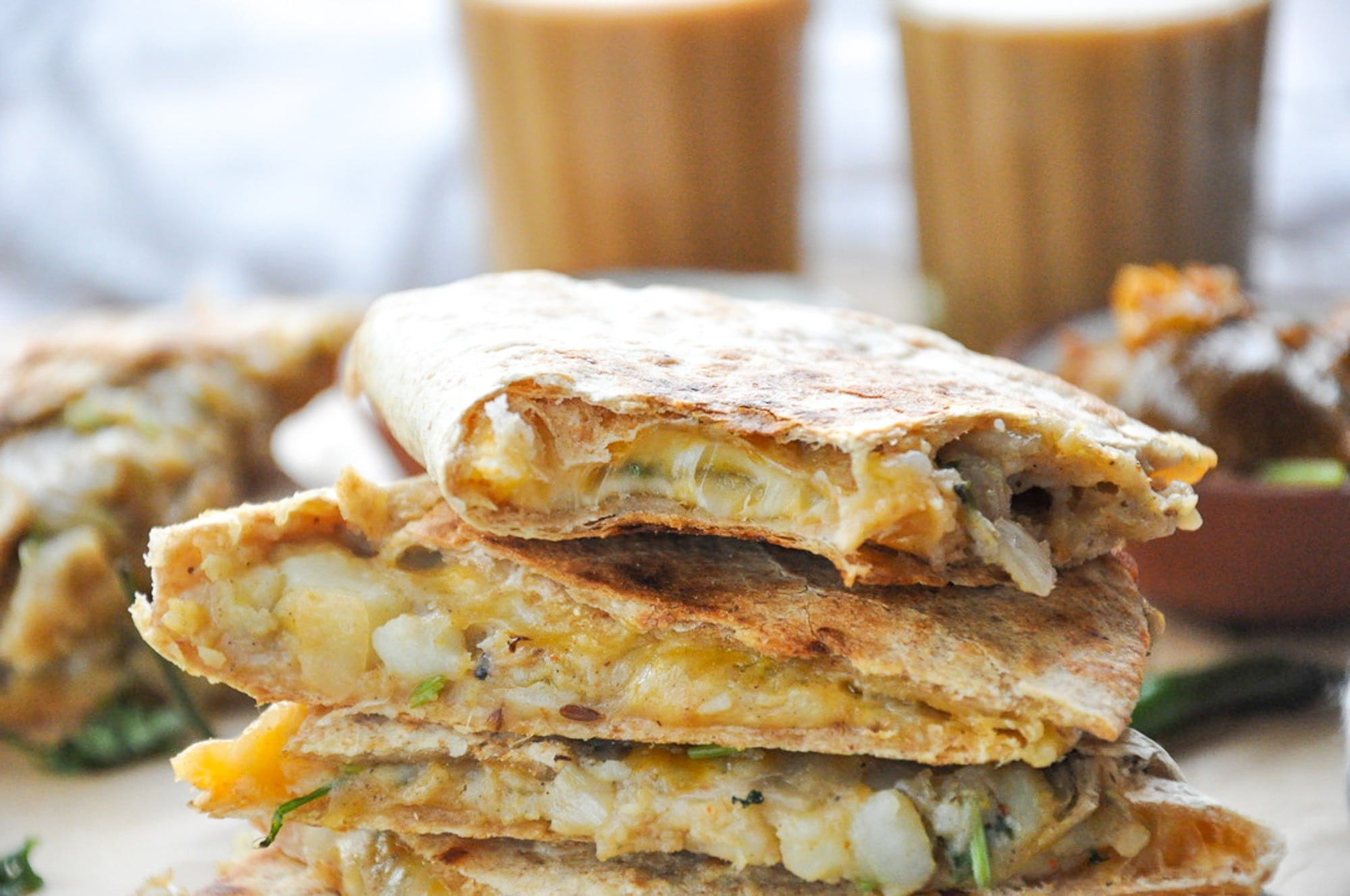 Aloo Paratha Quesadilla (vegetarian) - Honey, Whats Cooking