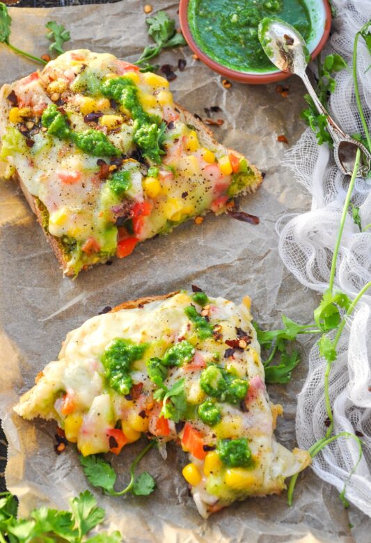 Cheese Chutney Corn Toastie (vegetarian) - Honey, Whats Cooking