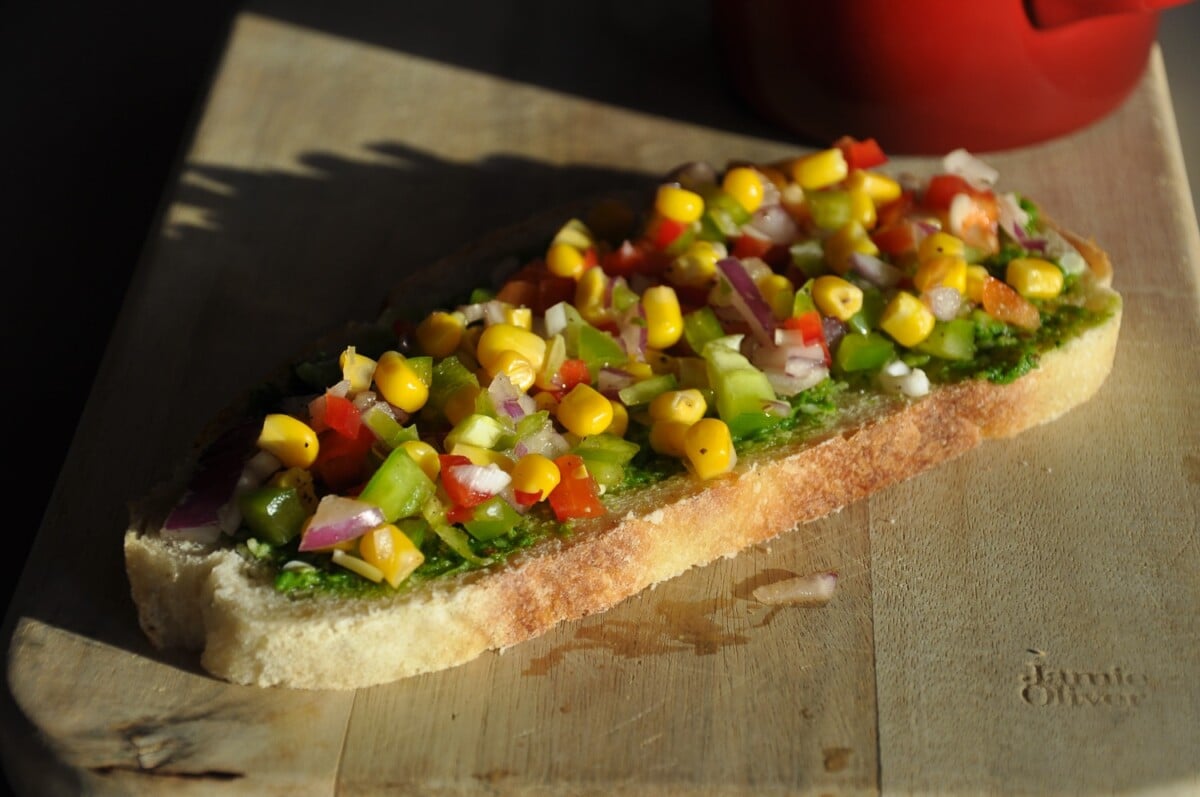 Cheese Chutney Corn Toastie (vegetarian) - Honey, Whats Cooking