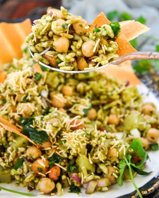 Bhel Puri Recipe with Chana (Healthy Bhel) - Honey, Whats Cooking