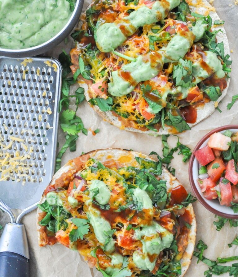 Bean and Cheese Tostadas (baked, easy) - Honey, Whats Cooking
