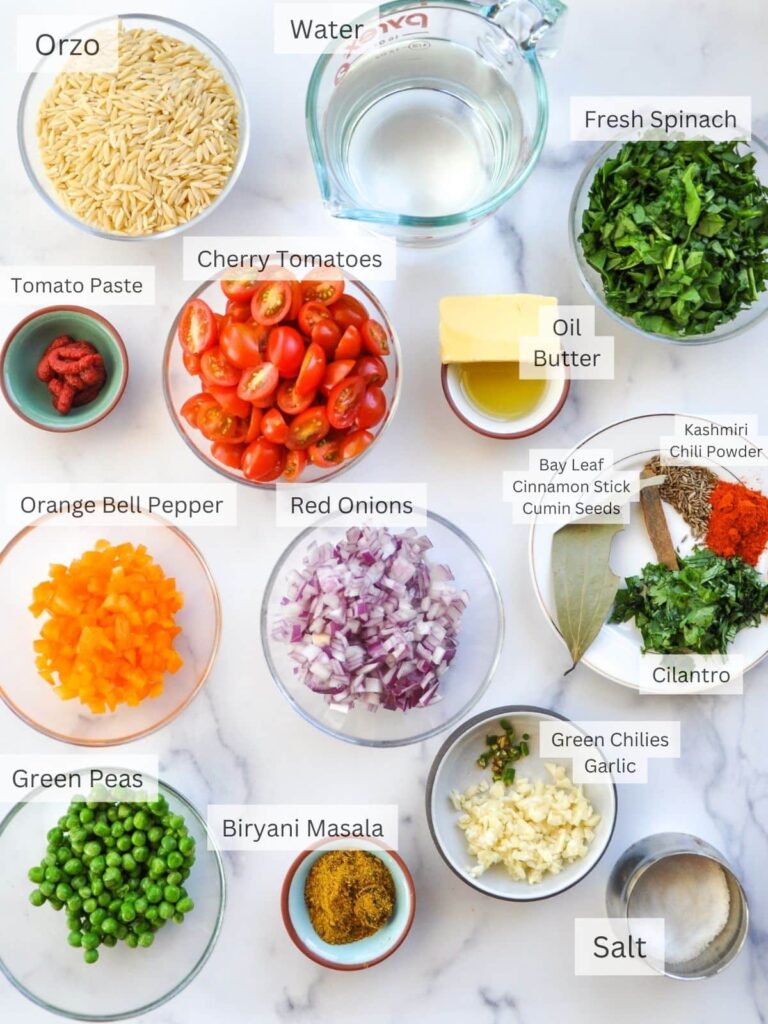 Tomato Orzo with Spinach (Indian Fusion) - Honey, Whats Cooking