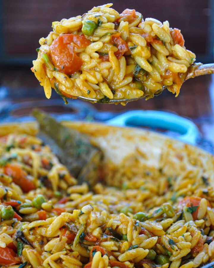 Tomato Orzo with Spinach (Indian Fusion) - Honey, Whats Cooking