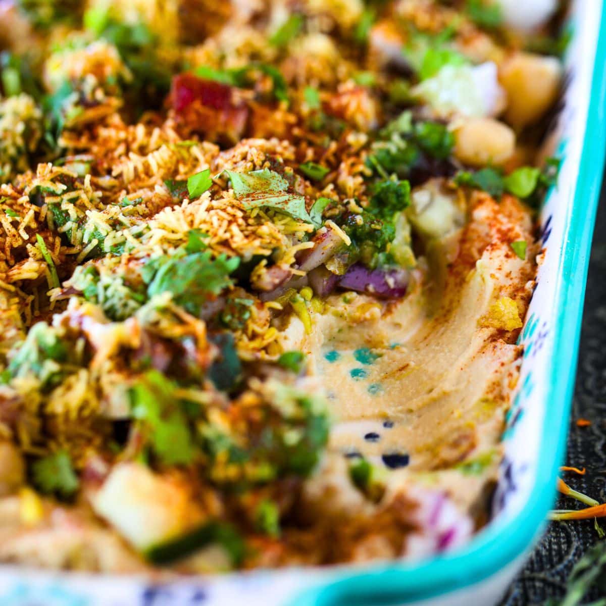 Hummus Chaat Dip (easy, no-cook recipe) - Honey, Whats Cooking